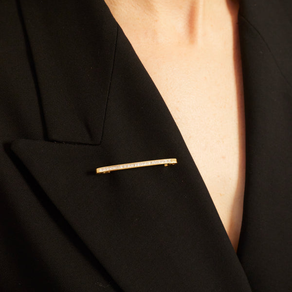 Diamond Tie Pin Brooch, 18k Yellow Gold – Sherman Field